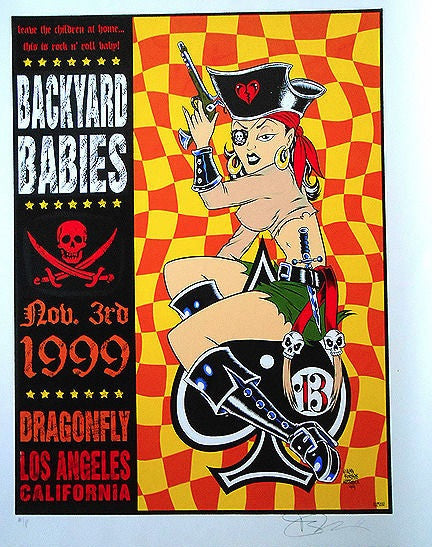 Alan Forbes - 1999 - Backyard Babies Concert Poster – Nevermind Gallery